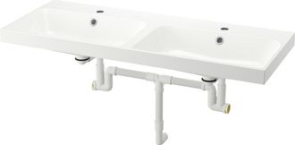 IKEA BACKSJÖN Doppelwaschbecken mit Siphon