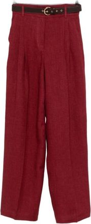 Max Mara Femme, Pantalons, Rouge, Taille: 36 FR Mstsumero Wide Pantalons