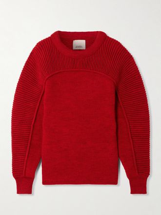 Isabel Marant Pull En Laine Côtelée Hoby - Rouge