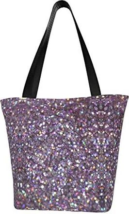 AOOEDM Glitter Sparkles Shimmer Sac d&eacute;picerie r&eacute;utilisable Sac &agrave; provisions Sac &agrave; bandouli&egrave;re d&eacute;contract&eacute; Sac &agrave; main pour homme Femme Sac de march&eacute; ECO Sac d