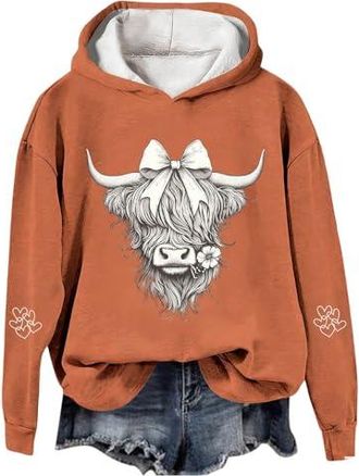 Generic Sweat-shirts &agrave; capuche en forme de vache des Highlands pour femmes avec capuche, pulls de No&euml;l, sweats &agrave; capuche en forme de vache des Highlands, gran