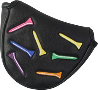 Generico Putter-Abdeckungen f&uuml;r Golfschl&auml;ger, magnetische H&uuml;lle aus PU, tragbares Golfzubeh&ouml;r, Kopfschutz mit dekorativer Stickerei, Unisex-Geschenk f&uuml;r Golfer