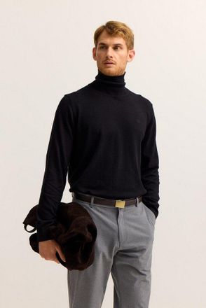 Bugatti Rollkragenpullover Regular Fit aus reiner Baumwolle