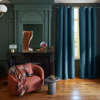 Madura Rideau Oeillets Doublé Occultant Carlina Pétrole - BLEU