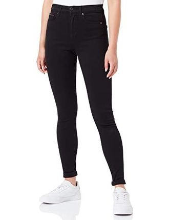 Tommy Jeans Dw0dw13388 Pantalons, Denim Black, 28 W/32 L Femme