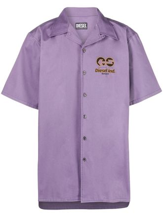 Diesel chemise &agrave; logo imprim&eacute; - Violet