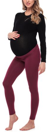 Be Mammy Lange Umstandsleggings aus Viskose BE20-253 (Weinrot, XL)