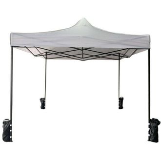 Mobili Rebecca Mobili Rebecca - Rebecca Mobili Gazebo Chapiteau Pliant Blanc 4 Poid Métal Polyester Jardin 3x3