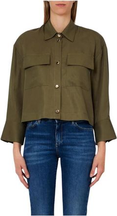 Liu Jo Femme, Vestes, Vert, Taille: 38 FR Blouse