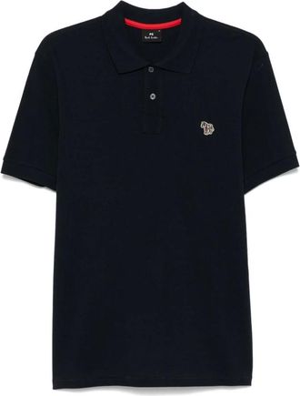 Paul Smith Homme, Tops, Bleu, Taille: S Polo Bleu avec Fermeture &Eacute;clair et Fentes Lat&eacute;rales