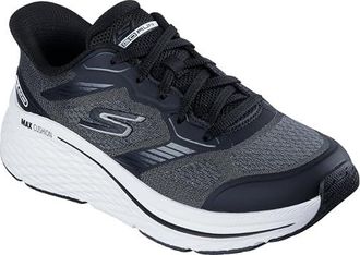 Skechers Femme Max Cushioning Elite 2.0 Leigh Basket, Black Textile/White Trim, 37.5 EU