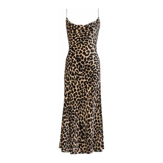 Balmain Femme, Robes, Noir, Taille: 34 FR Robe fluide en velours imprim&eacute; l&eacute;opard