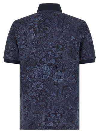 Etro Mens Blue Cotton Polo Shirt