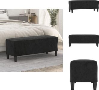 vidaXL Sitzbank Schwarz 100x35x41 cm Samt - Sitzbank - Samtsofa - Schwarze Couch - Lounge Möbel - Flurbank