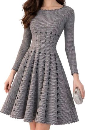 Alaia Grey Fit And Flare Dress Size S
