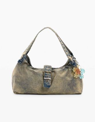 Desigual Jeanstasche mit Anh&auml;nger-Gr&uuml;n