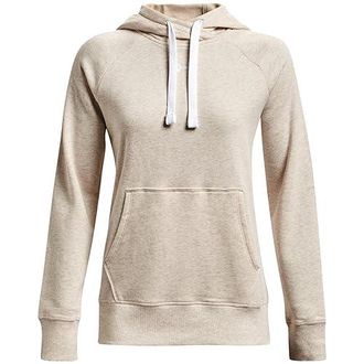 Under Armour Sweat &agrave; Capuche Rival en Polaire pour Femme, Oatmeal Light Heather (783)/Blanc, Medium