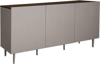 Sweeek Sideboard aus Metall und Holzdekor, 3 T&uuml;ren, B 150 cm