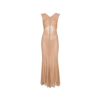 Self Portrait Crystal-embellished Mesh Maxi Dress