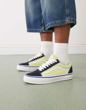 Vans Premium Old Skool - Baskets - Bleu marine et citron vert