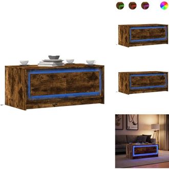 vidaXL LED-Couchtisch R&auml;uchereiche Holzwerkstoff - Couchtisch - Couchtische - Beistelltisch - Sofatisch
