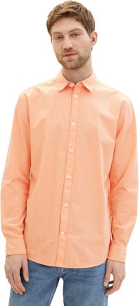 Tom Tailor Herren Regular Fit Chambray Hemd aus Baumwolle, 34811 - Orange Small Check, XXXL