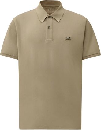 C.P. Company C.p. Company, Homme, Tops, Gris, Taille: L Polo Stretch Piqu&eacute; Manches Courtes