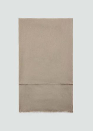 Mango Foulard bords effiloch&eacute;s marron moyen - Femme - Taille unique - MANGO