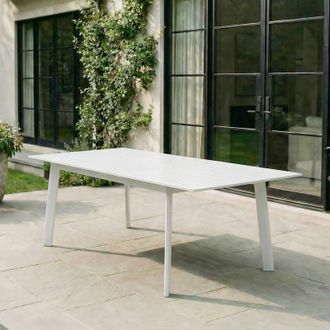 IDIMEX Gartentisch Verano ausziehbar mit Butterflysystem, 180-260 x 75 x 103 cm, wei&szlig;, Aluminium - wetterfest, stabil - Terassentisch, Balkontisch