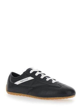 Alexander McQueen Mens Low-Top Leather Sneakers Black Trainers