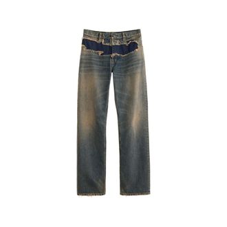 Maison Margiela Jean us&eacute; - Femme - Jeans - Bleu - Taille: 34 FR