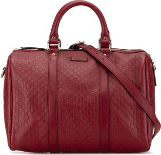Gucci Red Medium Microguccissima Travel Bag