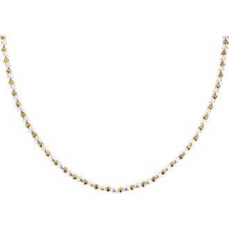 La Petite Story Collier en acier et Perle synth&eacute;tique