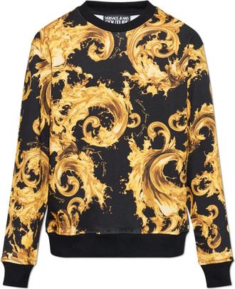 Versace Jeans Couture Homme, Sweatshirts et sweats &agrave; capuche, Noir, Taille: M Barocco Pattern SweaT-shirt