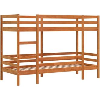 vidaXL Lit superpos&eacute; sans matelas cire marron 75x190 cm pin massif vidaXL