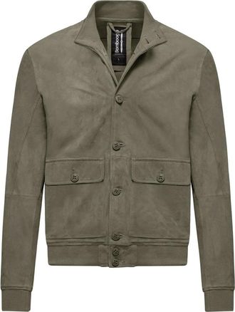 Bomboogie Homme, Vestes, Gris, Taille: XL Walt Suede Bomber Jacket