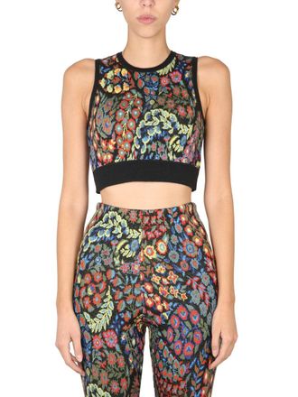 Etro Wool-Blend Jacquard Knit Top and Leggings Set - Black