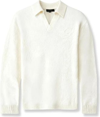 Represent Represent, Homme, Pulls, Blanc, Taille: S Pull Polo en Laine avec Ourlet Côtelé