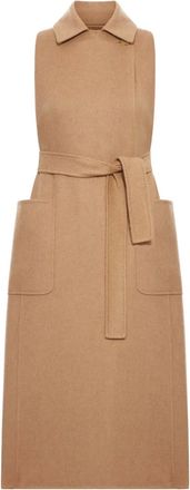 Max Mara manteau ceinturé à poches plaquées - Marron