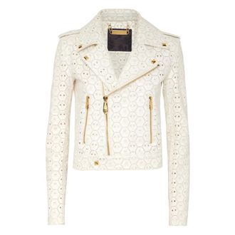 Philipp Plein Leather Jackets - - Jackets - Damen - Wei&szlig; - S