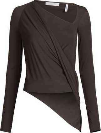 Helmut Lang Top asym&eacute;trique &agrave; manches longues