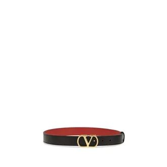 Valentino Garavani Womens Black Calf Leather Bos Taurus Regular Belt