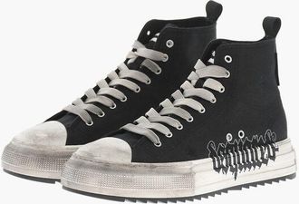 Dsquared2 Vintage-Effect Canvas High-Top Sneakers BERLIN size 46