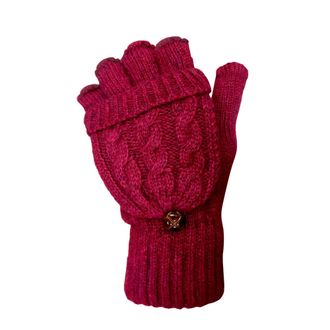 TOSKATOK Damen Womens Kabel Strick weiche Winter Wolle fingerless Handschuhe