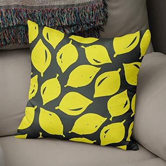 Bonamaison Le Jardin du Lin Kissen Zierkissenbezug Kissenbezug, Neongelb & Rauch Dekoration, Weich Bequem, Für Zuhause Autos Büro Sofa Wohnzimmer Couch Schlafzim