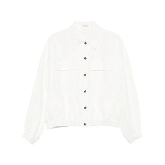 Brunello Cucinelli Jacke mit klassischem Kragen - - Jackets - Damen - Wei&szlig; - XS