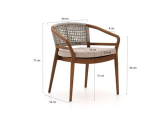 Bellagio la vita attrattiva Bellagio Brasimone/Induno Deens Ovaal 240cm dining tuinset 7-delig stapelbaar