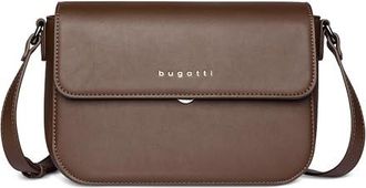 Bugatti Almata sac &agrave; &eacute;paule femme S, petit sac bandouli&egrave;re, pochette en cuir synth&eacute;tique, marron