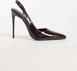 Simmi London Simmi London Arabella Lack-Slingback-Pumps mit Absatz in Braun aus PU