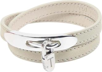Tod's Femme, Accessoires, Blanc, Taille: ONE Size Bracelet Enveloppant avec Charme